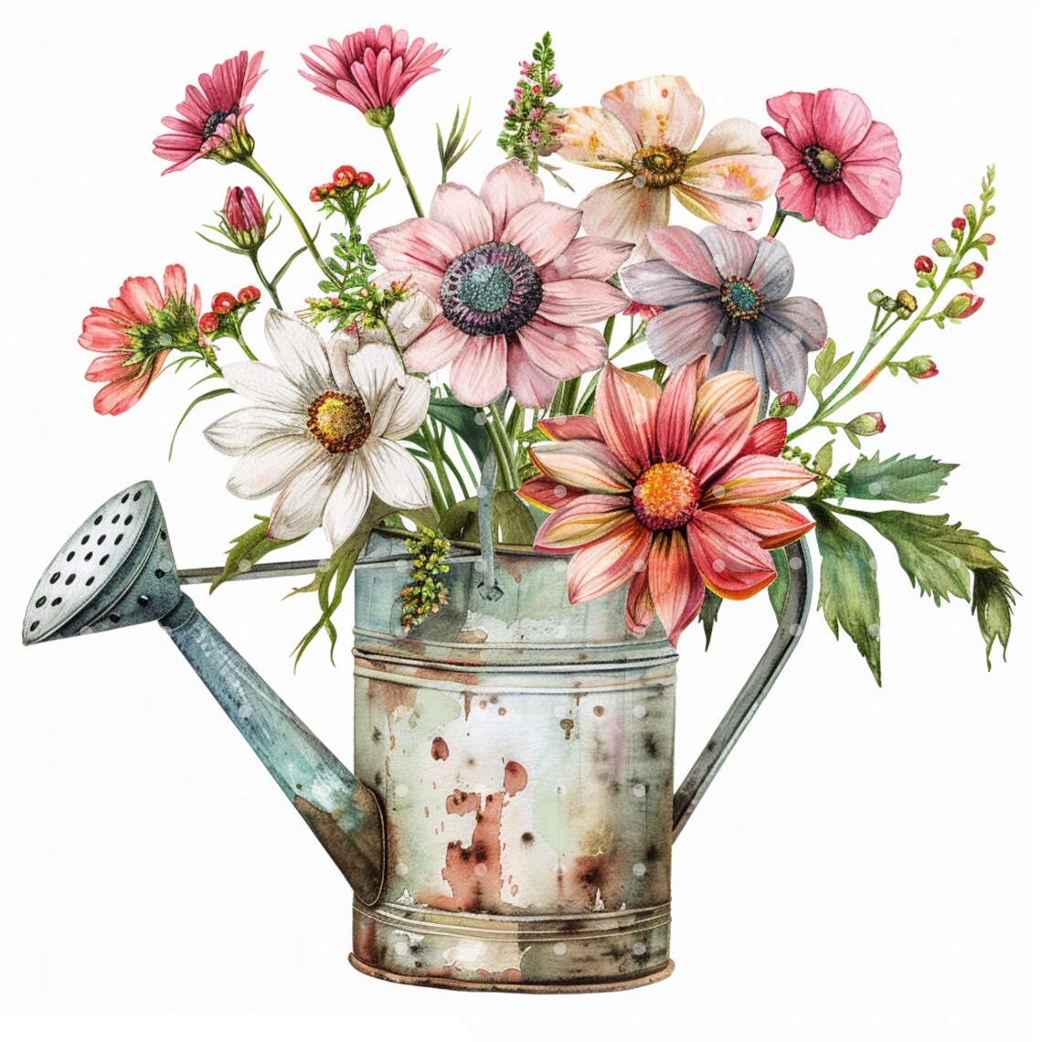 12 Vintage Gardening Tools Clipart Bundle, Watering Can, High Quality ...