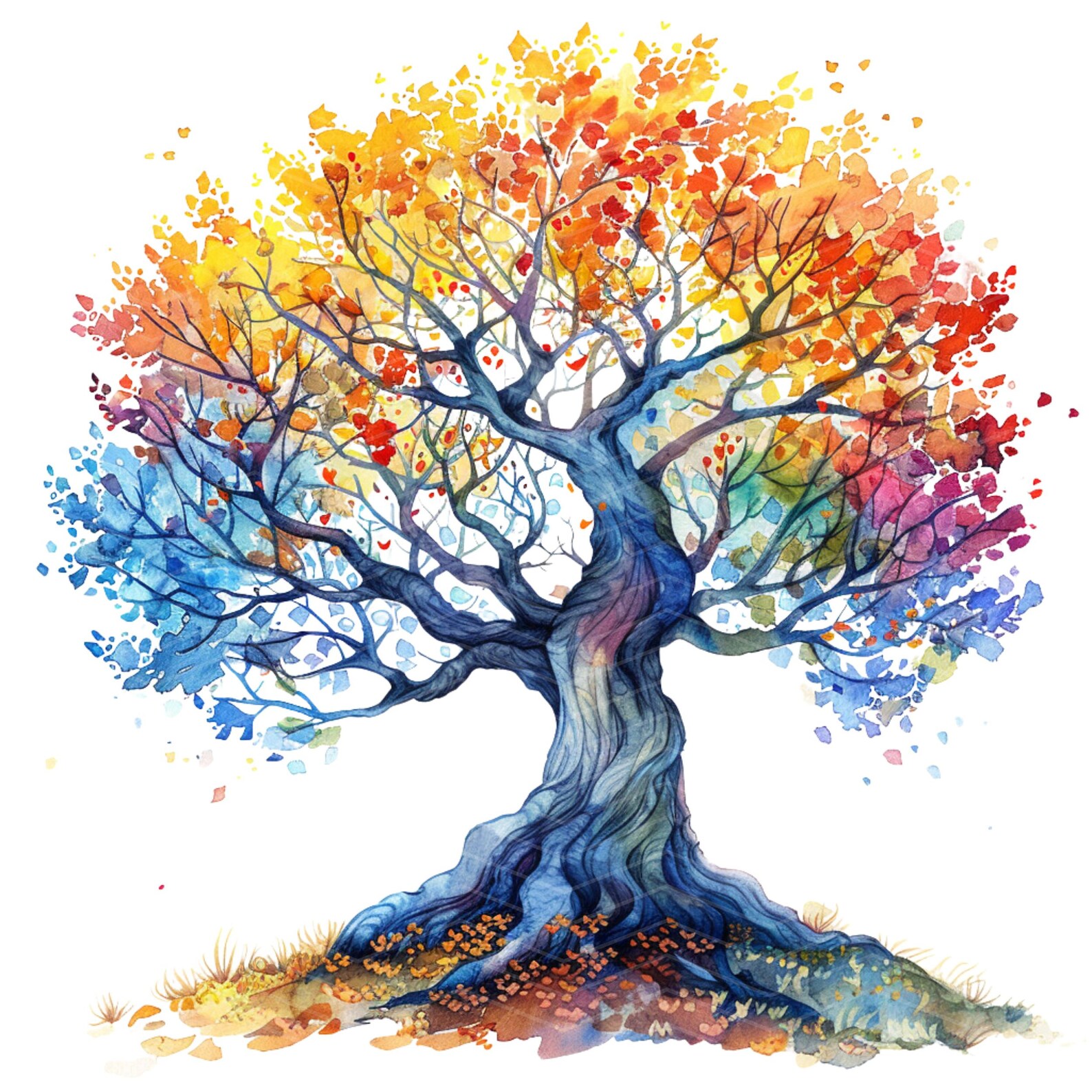 Watercolor Tree of Wisdom Clipart: PNG Digital Image (download) - Etsy