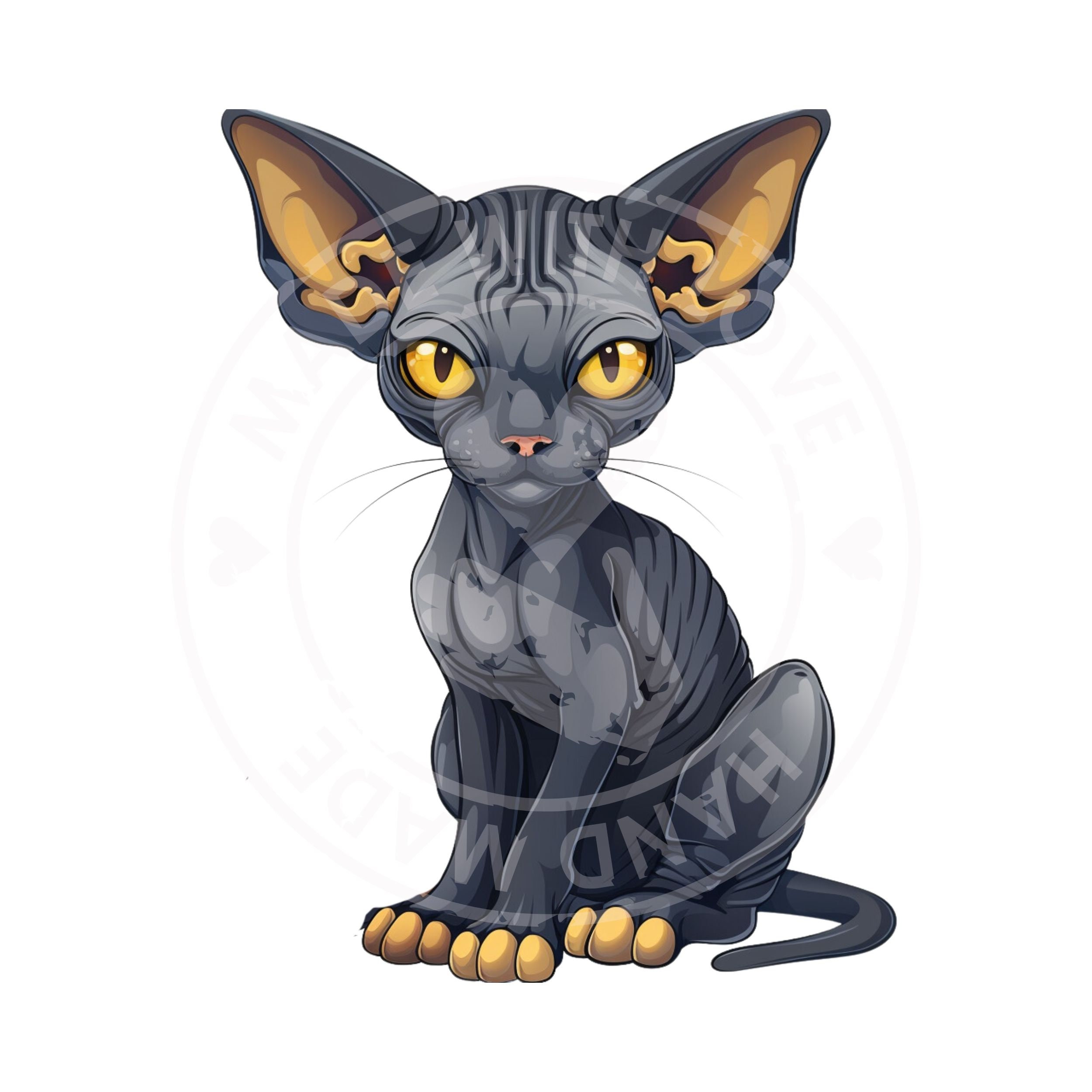15 PNG Cartoon Sphynx Cat Clipart, Baby Sphynx Cat, Printable ...