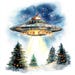 UFO Christmas Clipart: Holiday Space Art (digital Download), Spring ...