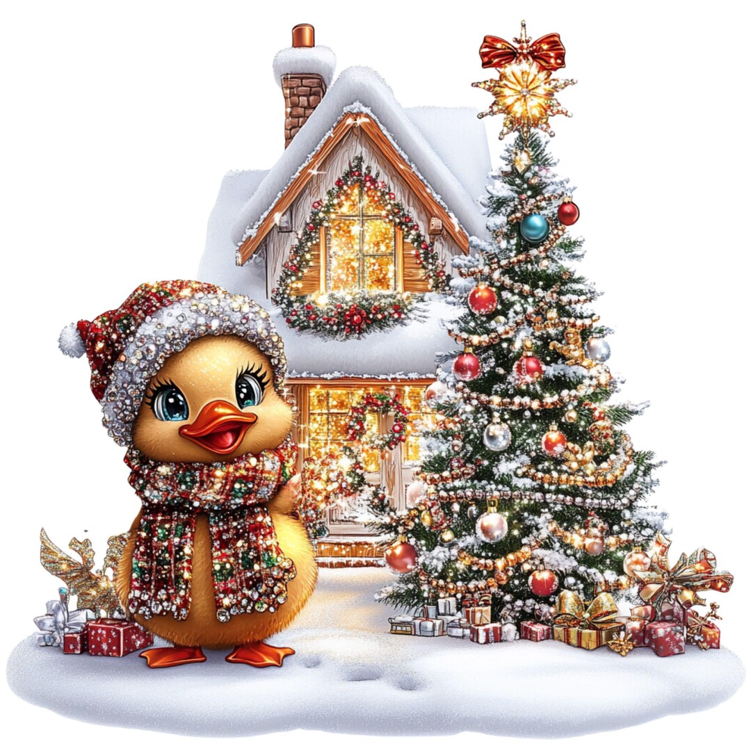 11 HAPPY CHRISTMAS DUCK Digital Images, Png Christmas Baby Duck ...