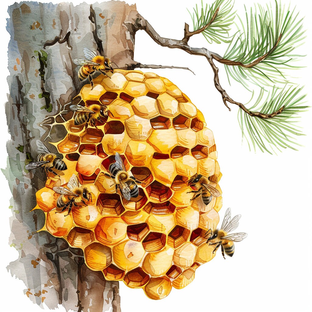 Beehive Clipart: Honeycomb PNG Graphics (digital Download) - Etsy