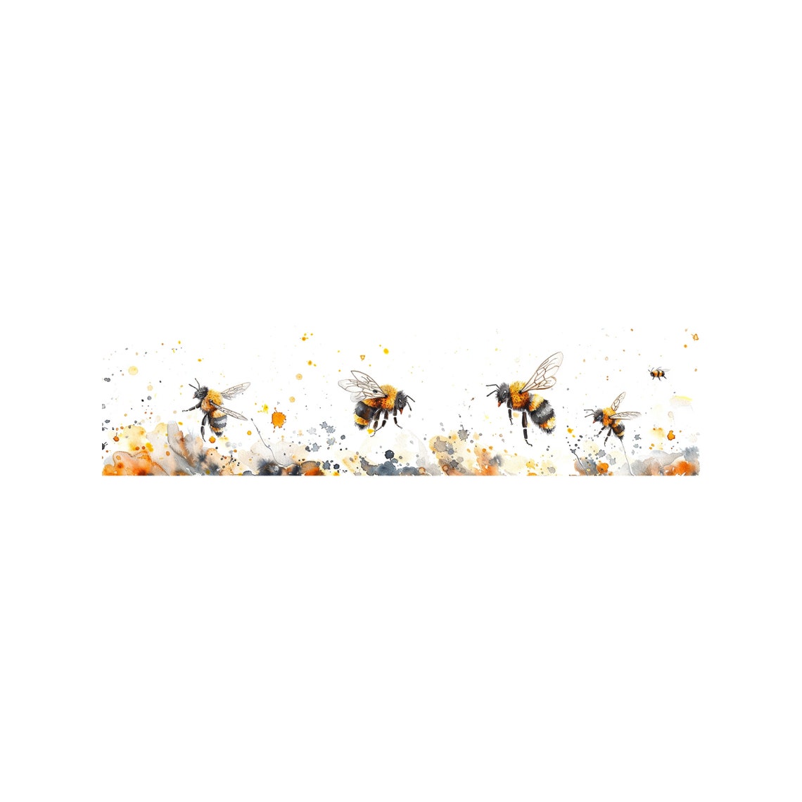Bumblebee Flowers Border Clipart: High-resolution Bee PNG (commercial ...