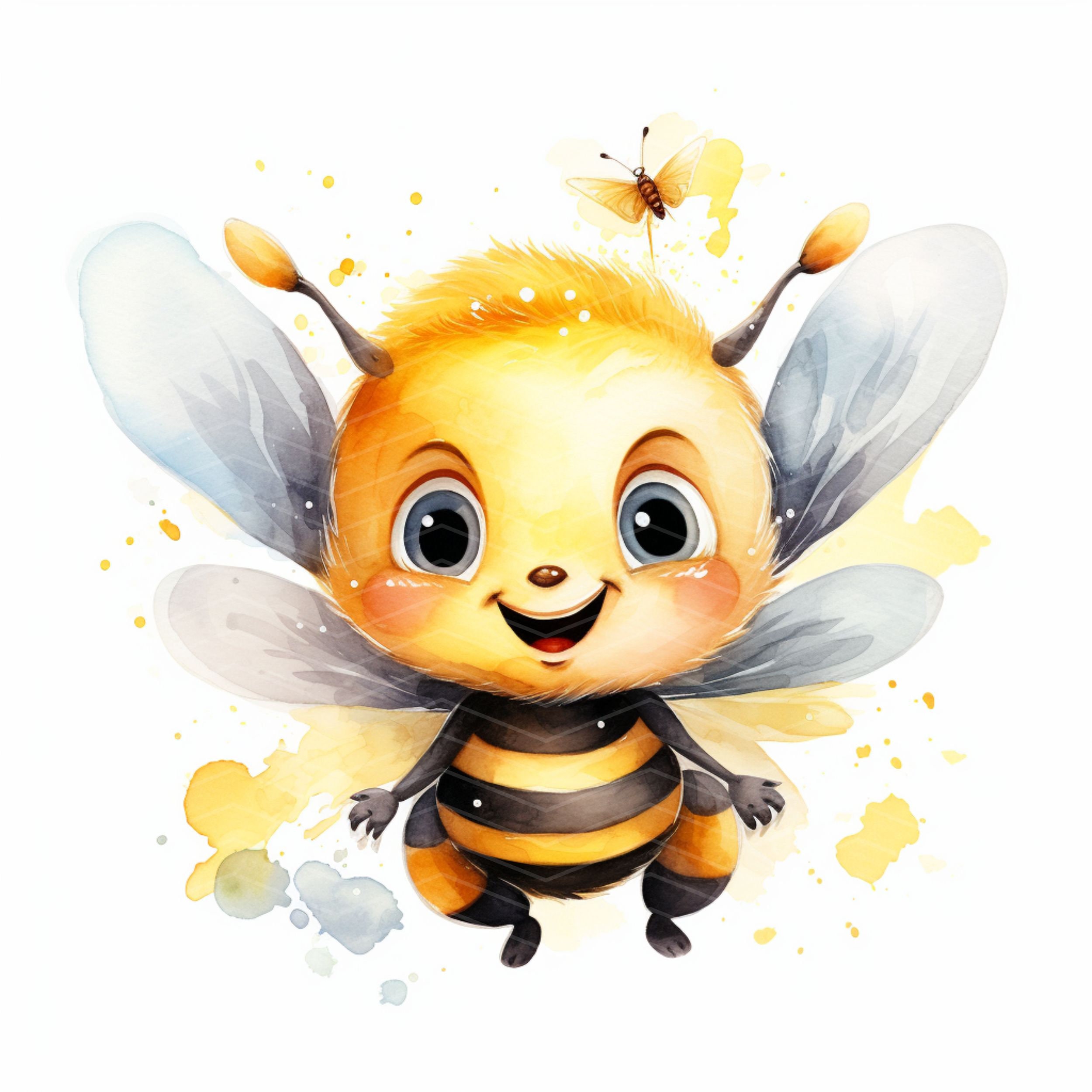 12 Cartoon Baby Bee Cliparts, JPG Digital Baby Bee, Cartoon Bee Image ...