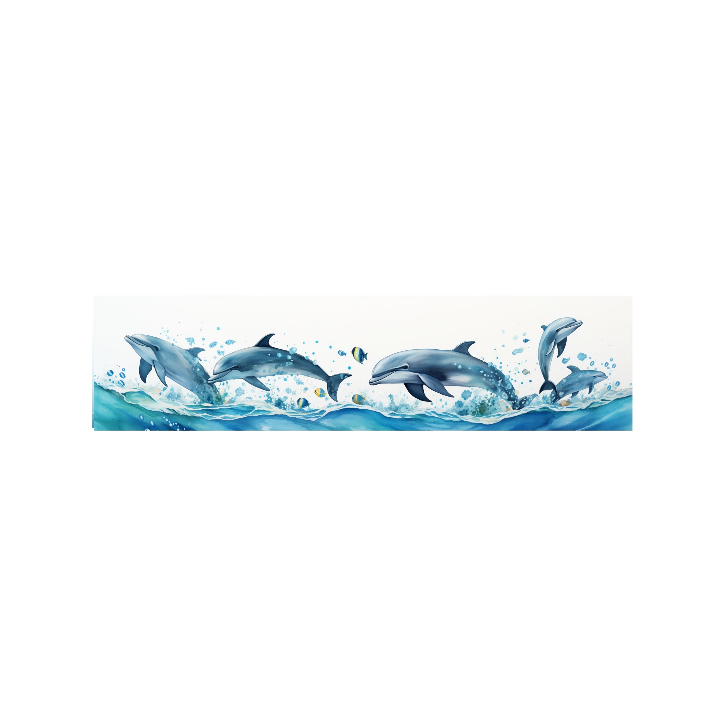 10 PNG Dolphins Border Clipart, Watercolor Dolphin, Clipart Border ...