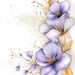 Violet Floral Side Border Clipart: Watercolor Flowers (digital Download ...
