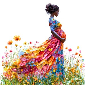 Watercolor Future Mom Clipart: Pregnant Woman Illustration (digital ...