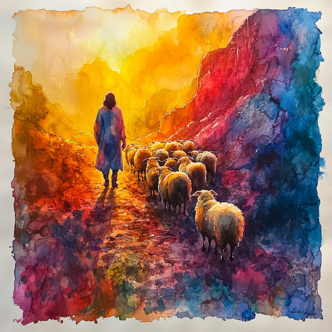 11 Jesus Shepherding Sheep Clipart, Christian Art, Jesus Wall Art, High ...
