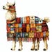 Watercolor Alpaca Llama Patchwork Clipart: Vintage Scrapbooking Art ...