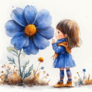 Watercolor Baby Girl Clipart: Flower Illustrations (JPG) - Etsy