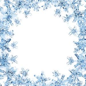 Crystal Snowflake Frame Clipart: Winter Holiday Digital Images (jpg ...