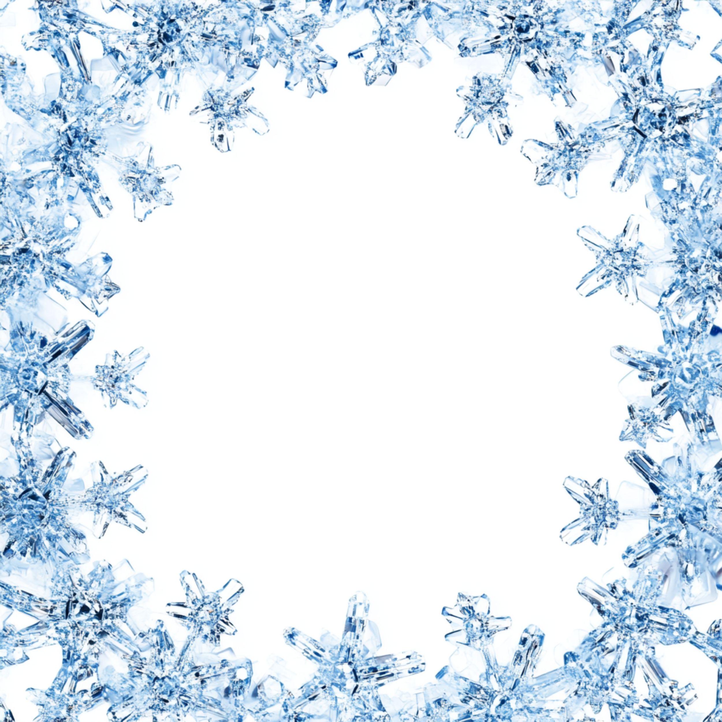 Crystal Snowflake Frame Clipart: Winter Holiday Digital Images (jpg) - Etsy