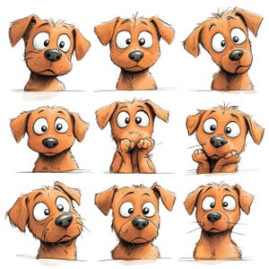 Funny Dog Clipart: Goofy Watercolor Dog Icons (PNG) - Etsy