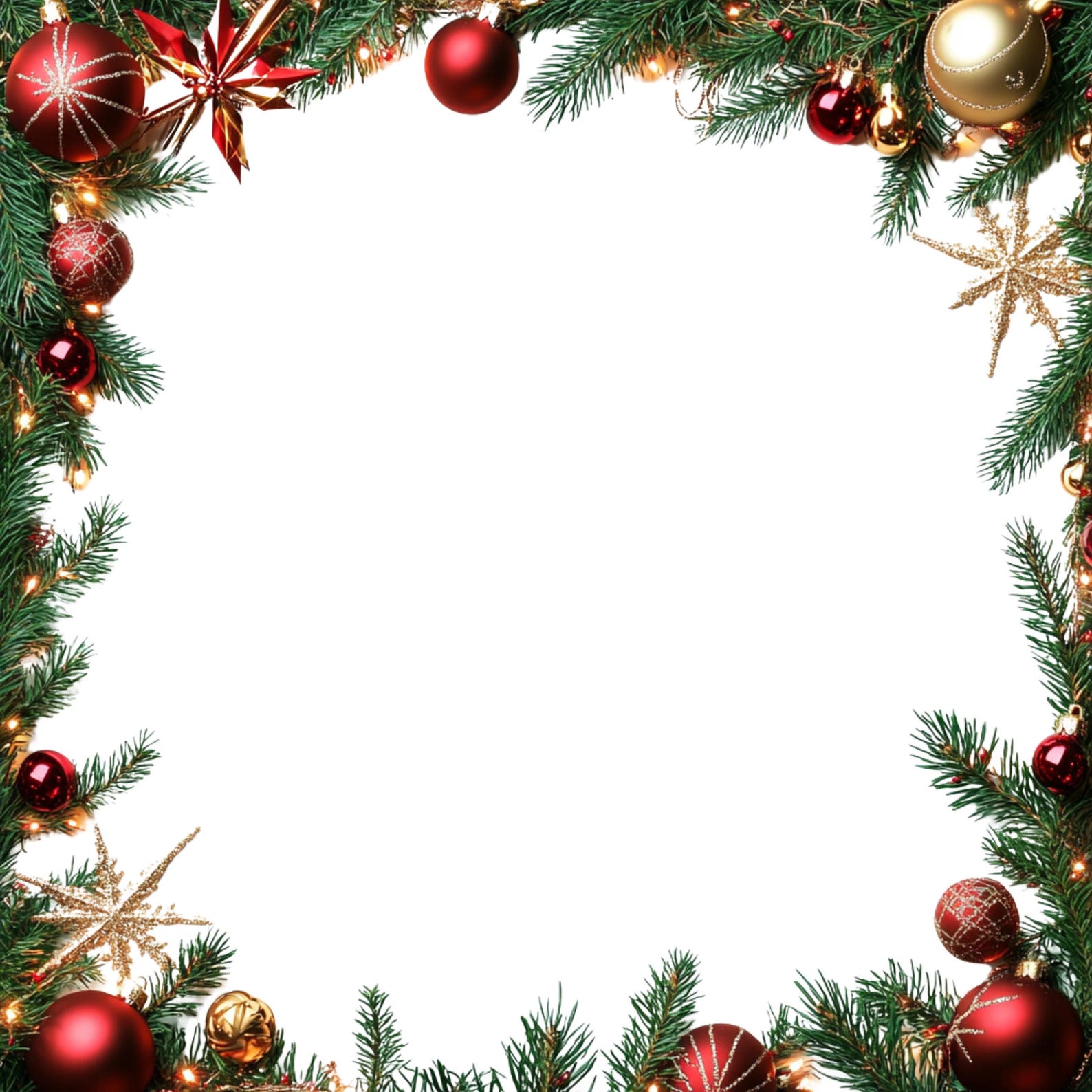 Watercolor Christmas Frames Clip Art: Holiday PNG Bundle (digital ...