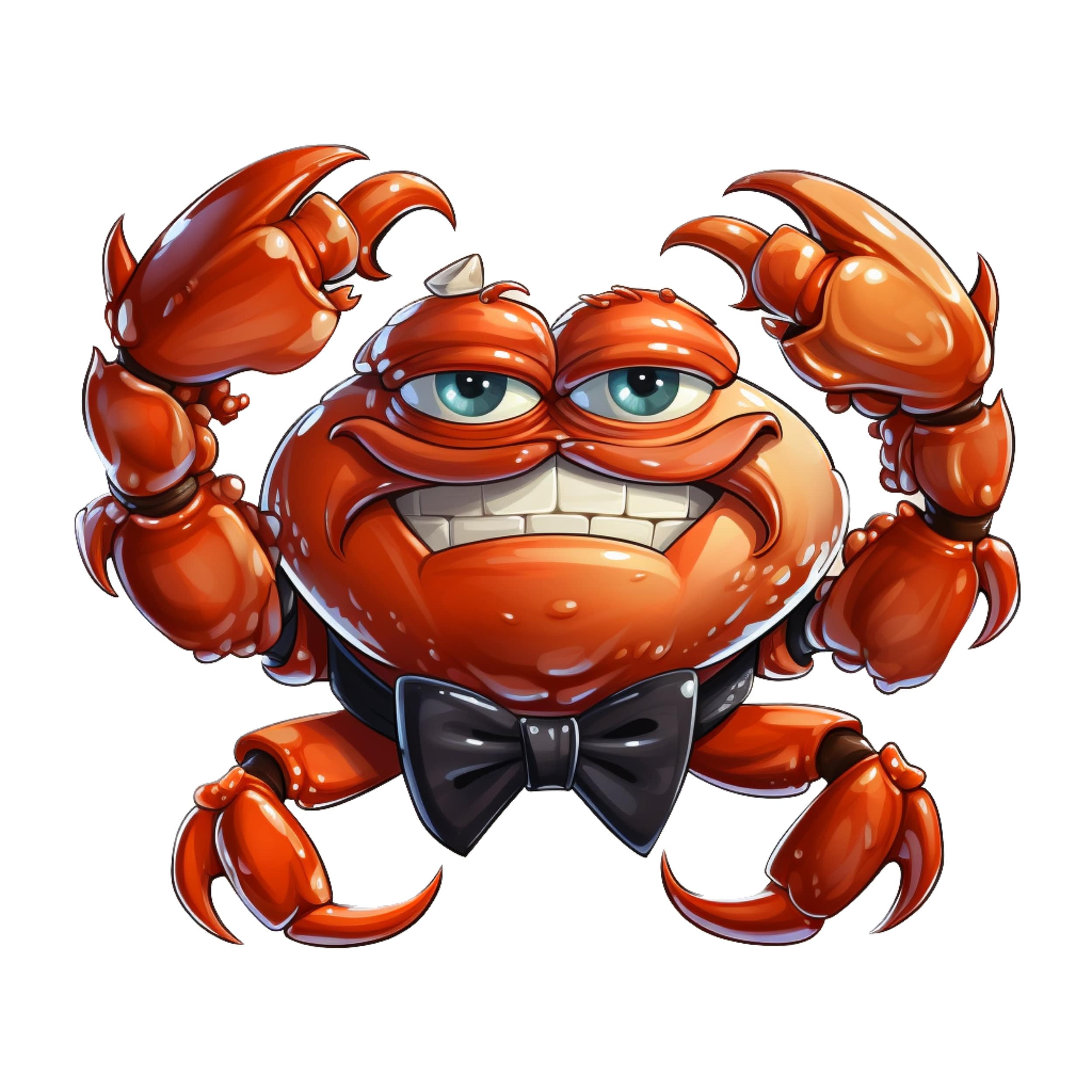 130 Cartoon Crabs Cliparts, 45 PNG Files Cute Crab Wall Art, Crazy ...