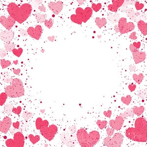 Pink Hearts Frame: Valentine's Day Border Clipart (JPG, Commercial Use ...