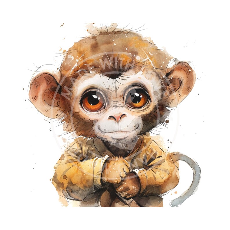 12 PNG Cartoon Monkey Clipart, Baby Monkey Sensei Png, Printable ...