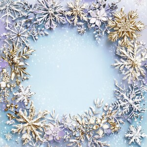 12 Christmas Frame Winter Clipart, Floral Snowflake Frames, High ...