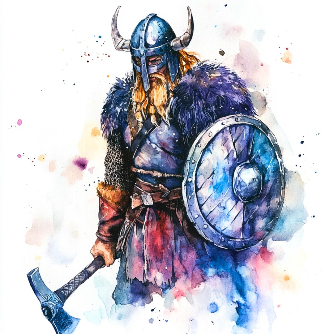 Viking Warrior Clipart: Watercolor Norse Art (digital Download) - Etsy
