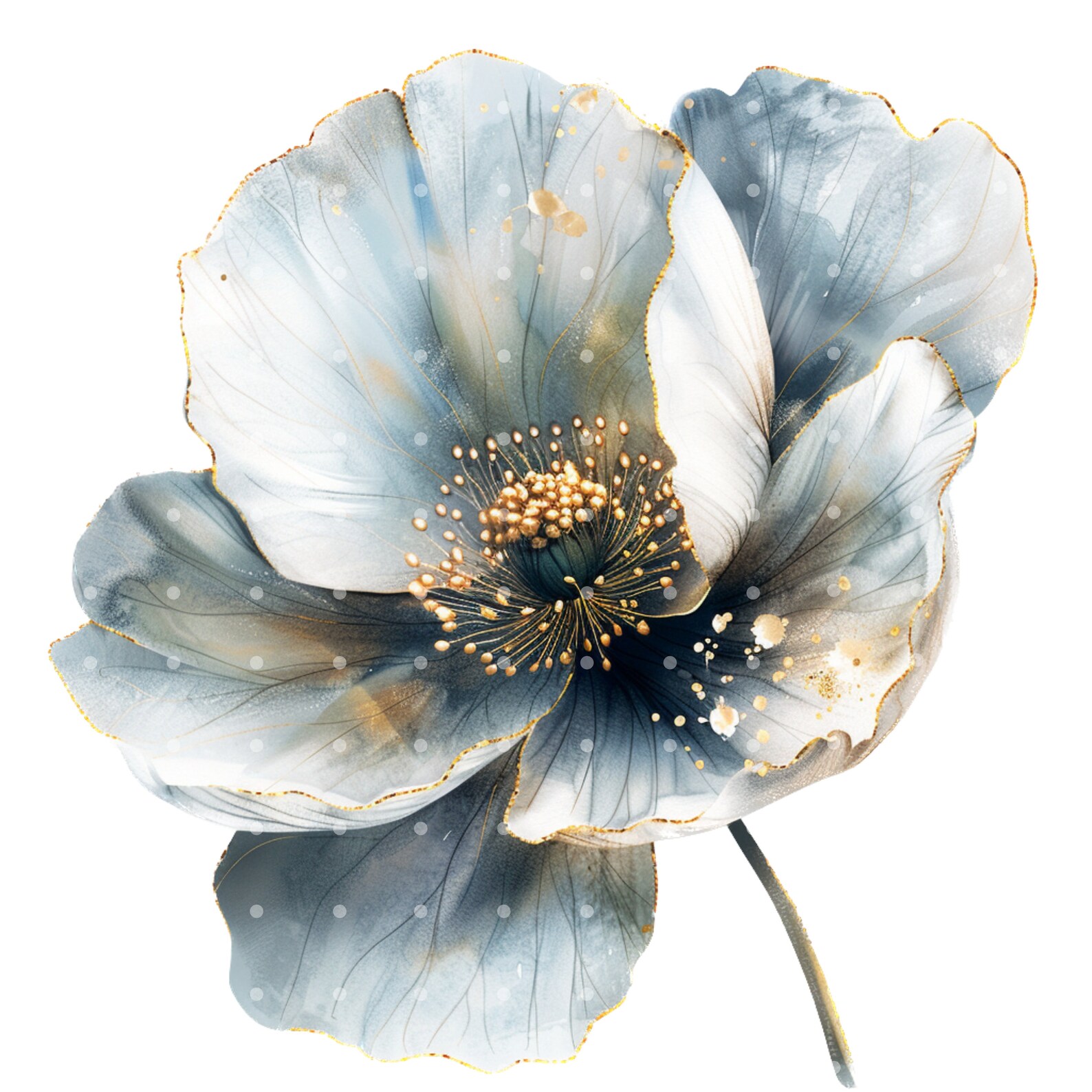 12 PNG Abstract Flowers Clipart, Gold Flowers Print Transparent BG ...