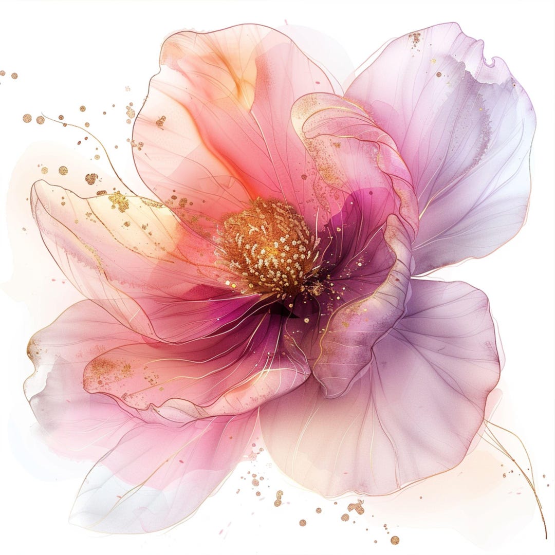 Abstract Watercolor Flower Clipart Bundle (digital Download) - Etsy