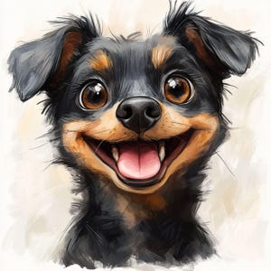 Smiling Dog Portrait Cliparts, Watercolor Style (JPG) - Etsy