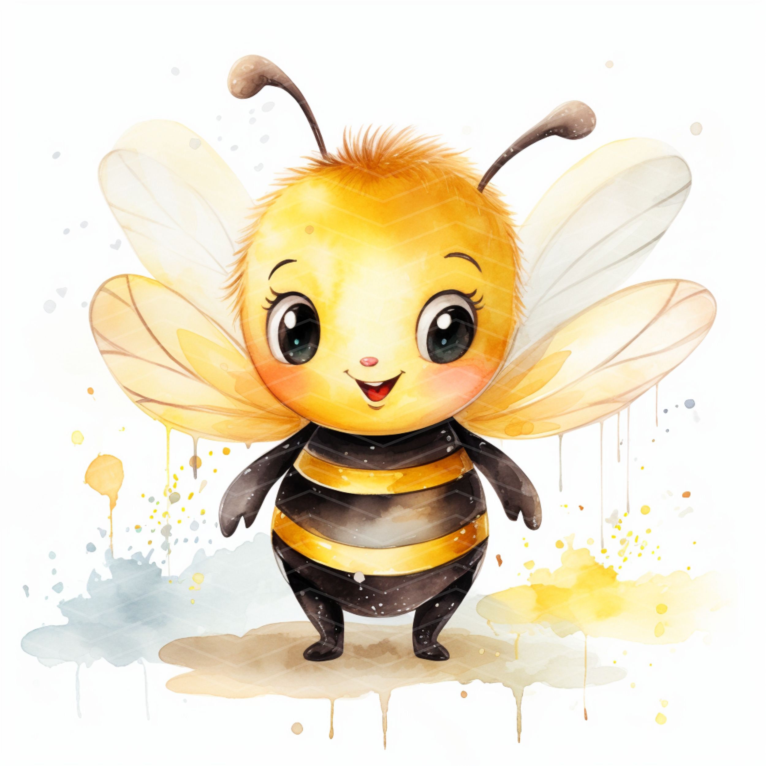 12 Cartoon Baby Bee Cliparts, JPG Digital Baby Bee, Cartoon Bee Image ...