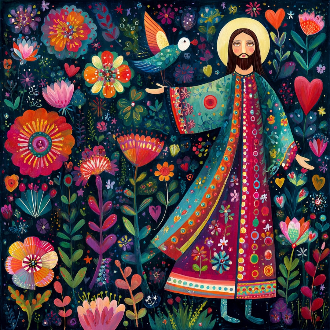12 Jesus Christ Folk Art, Christian Wall Art, Jesus Poster Clipart ...