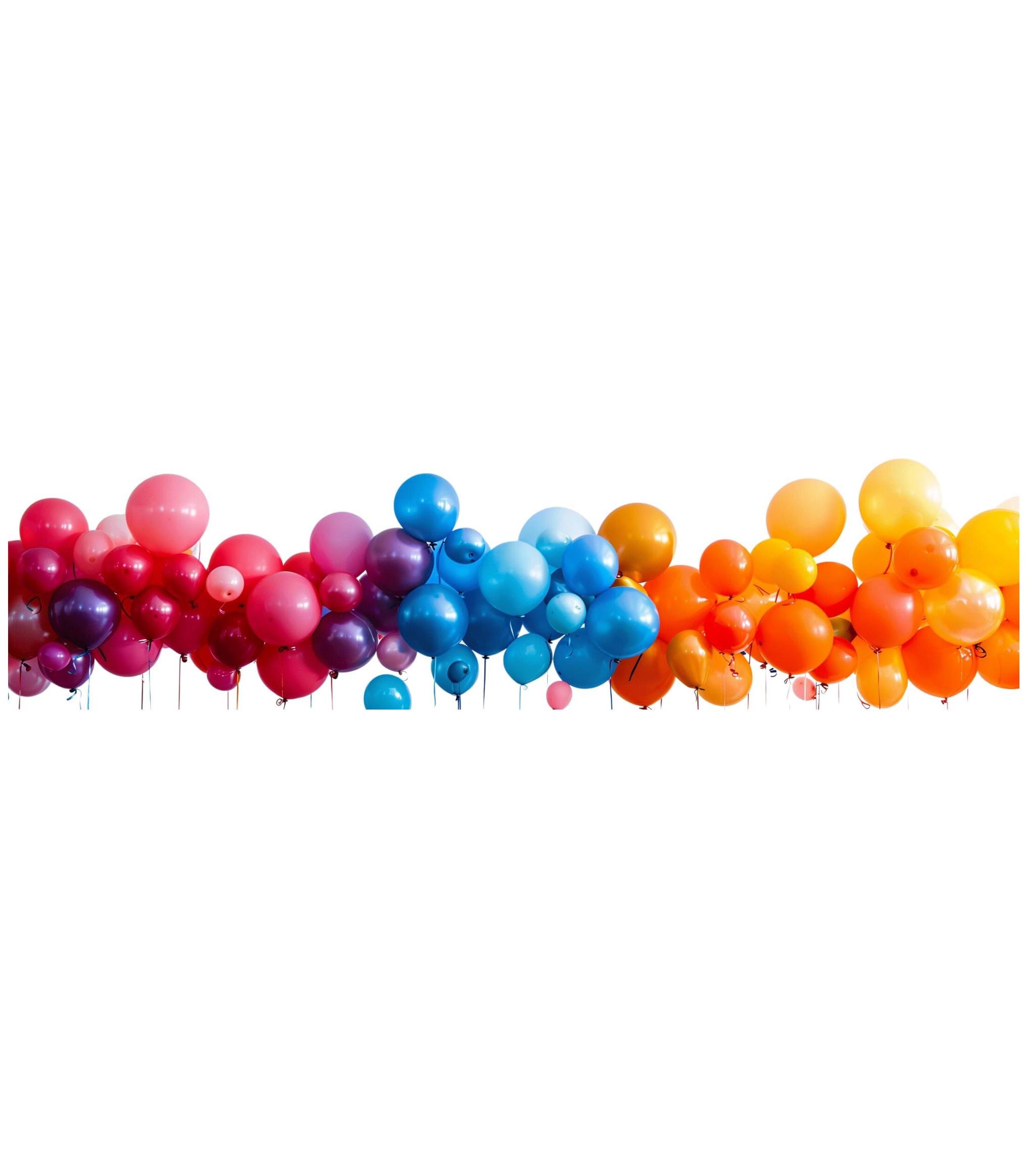 11 Bubbling Balloons Border Cliparts, PNG Balloon Border, Birthday ...