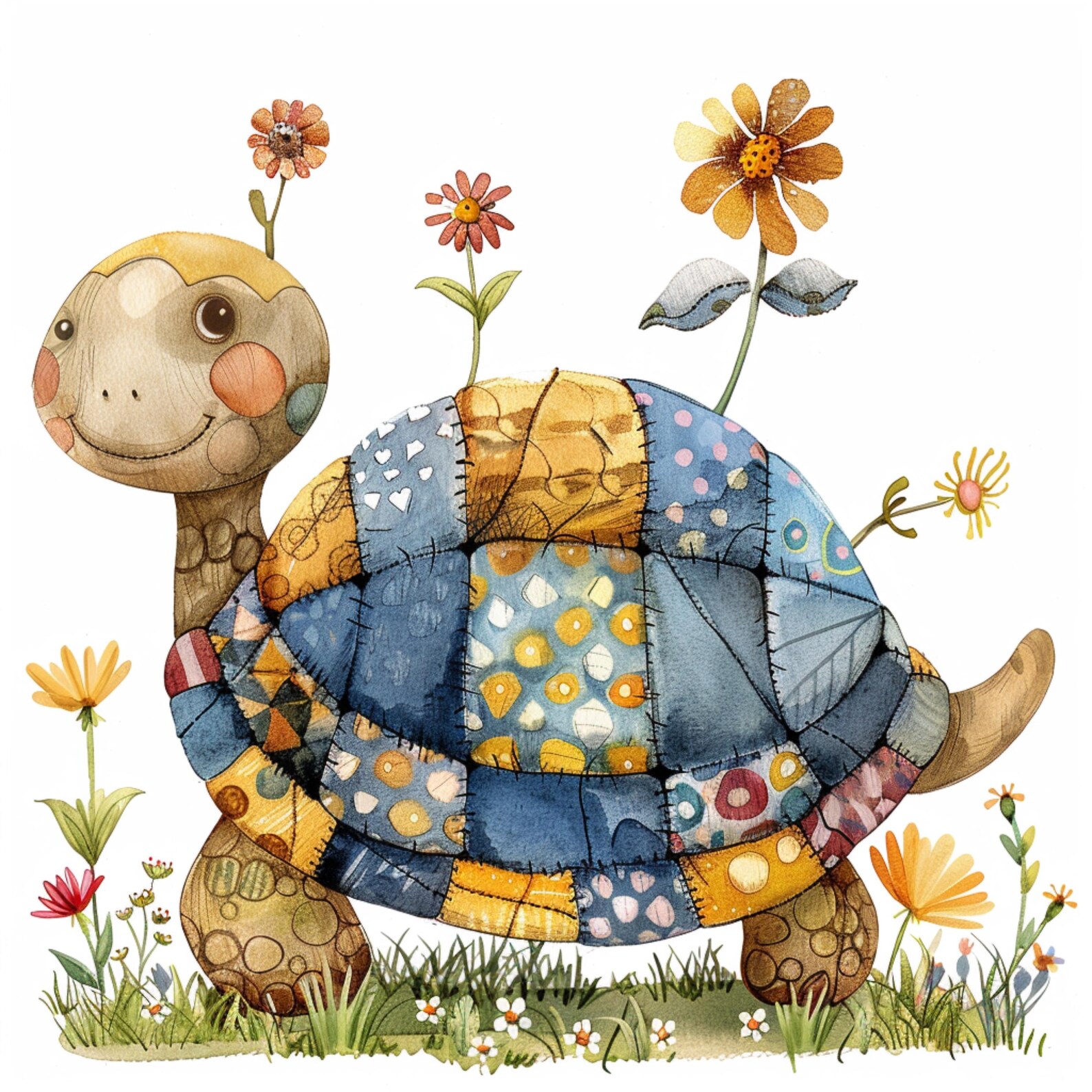 Patchwork Turtle Clipart, Spring Kids Wall Art (digital Download) - Etsy