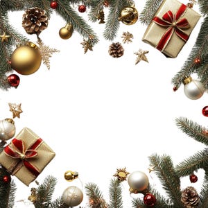 Christmas Balls Frame Art: Festive PNG Clipart (digital Download ...