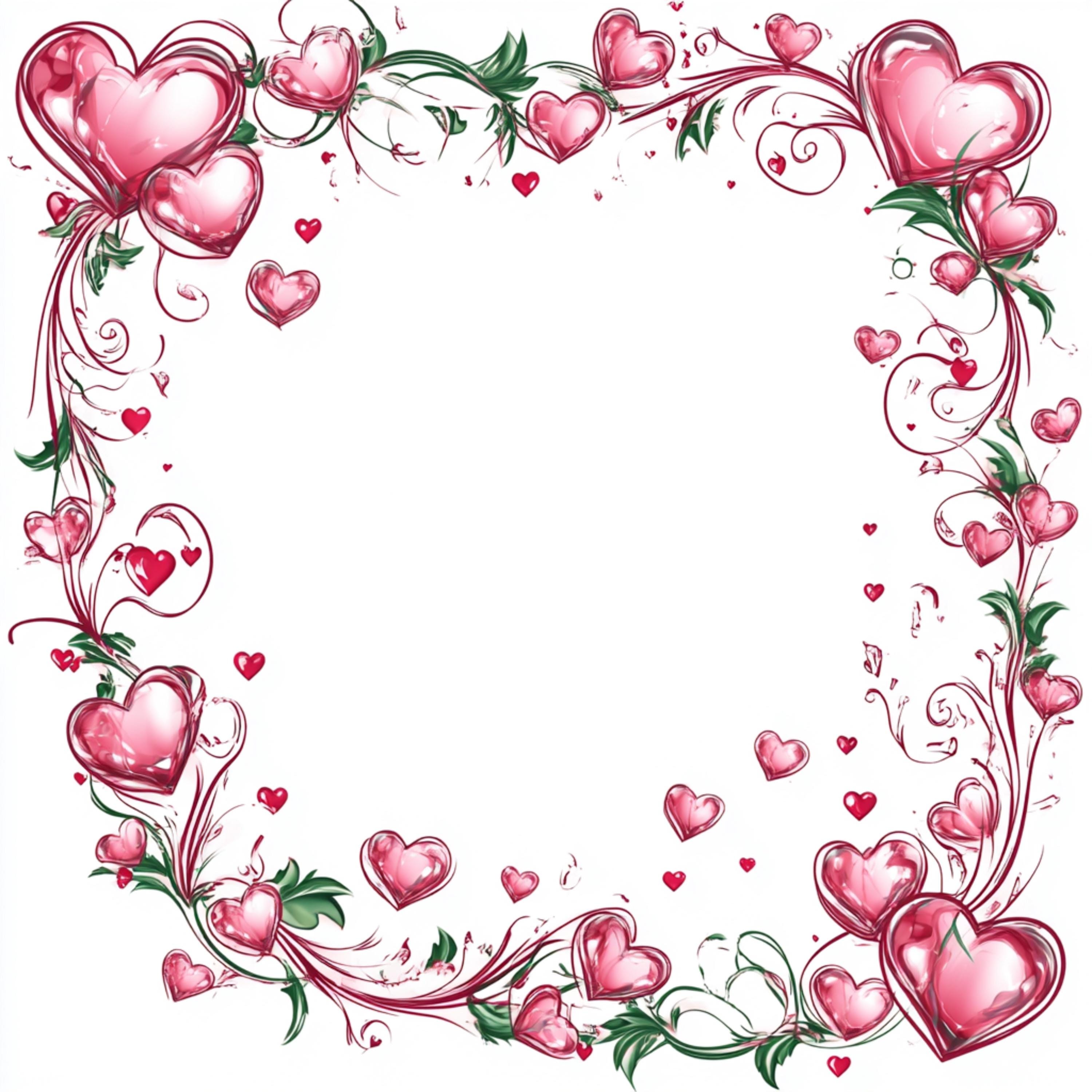 Heart Frame Clipart: Valentine's Day Romantic Designs (digital Download ...