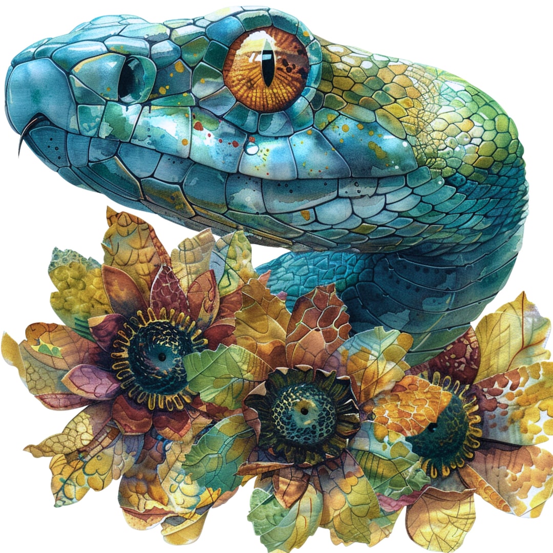 10 Green Snake PATCHWORK Clipart, Green Snake Digital Image, Green ...