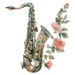 12 Floral Saxophone Clipart, PNG, Saxophone With Flowers Png, Printable ...