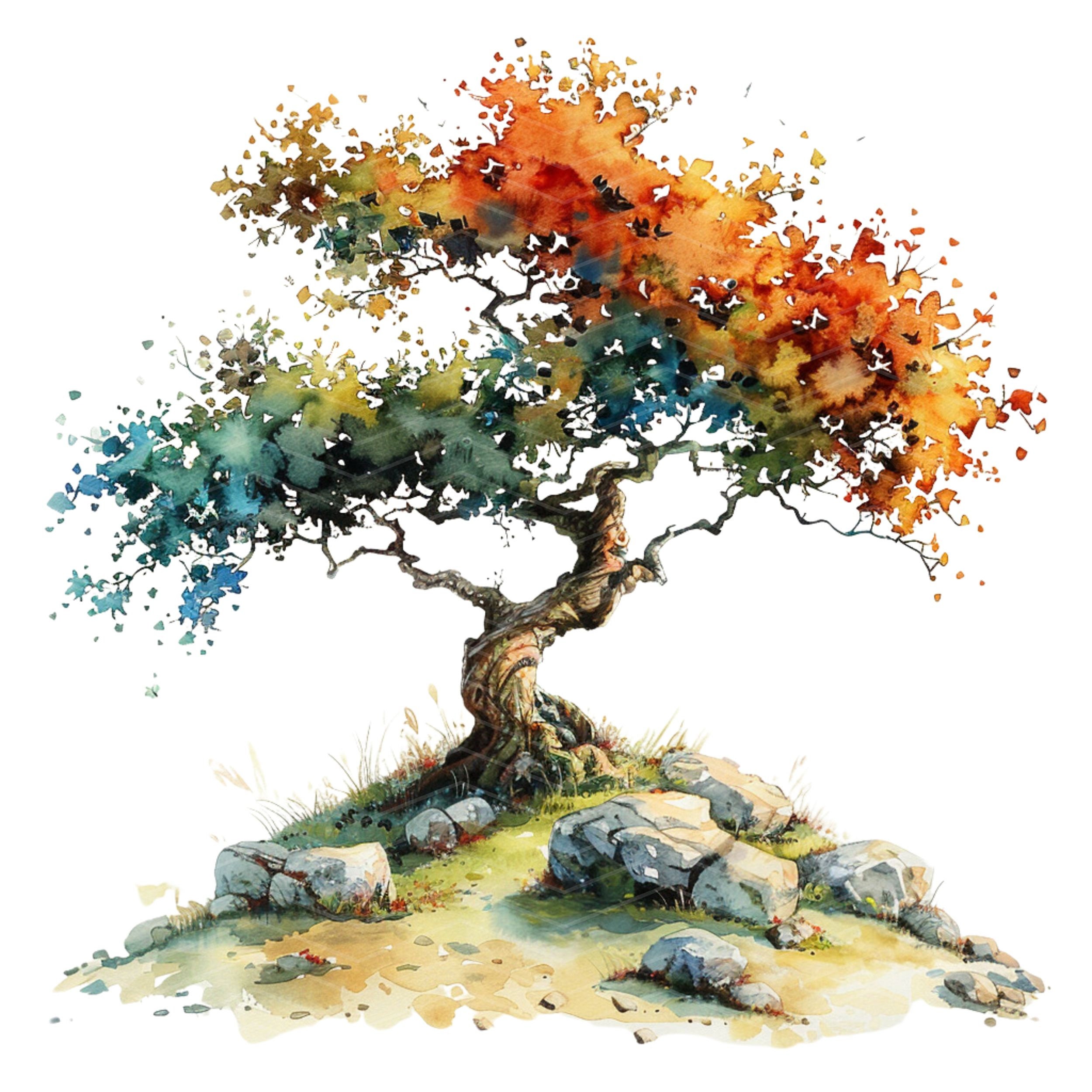 10 TREE OF WISDOM Cliparts, Png Tree Image, Watercolor Digital Tree ...