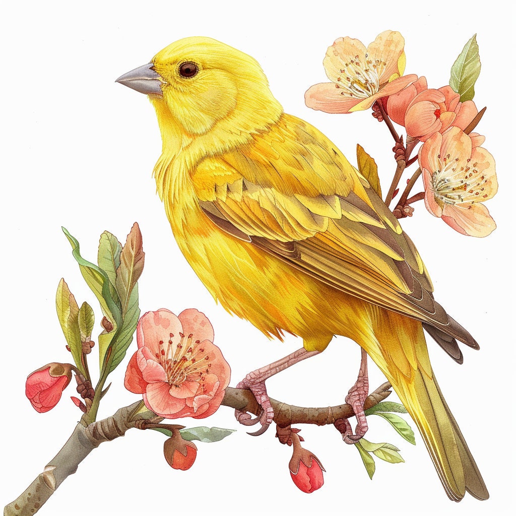 18 PNG Canary, Canary Clipart, BIRD Png, Watercolor Clipart,yellow Bird ...