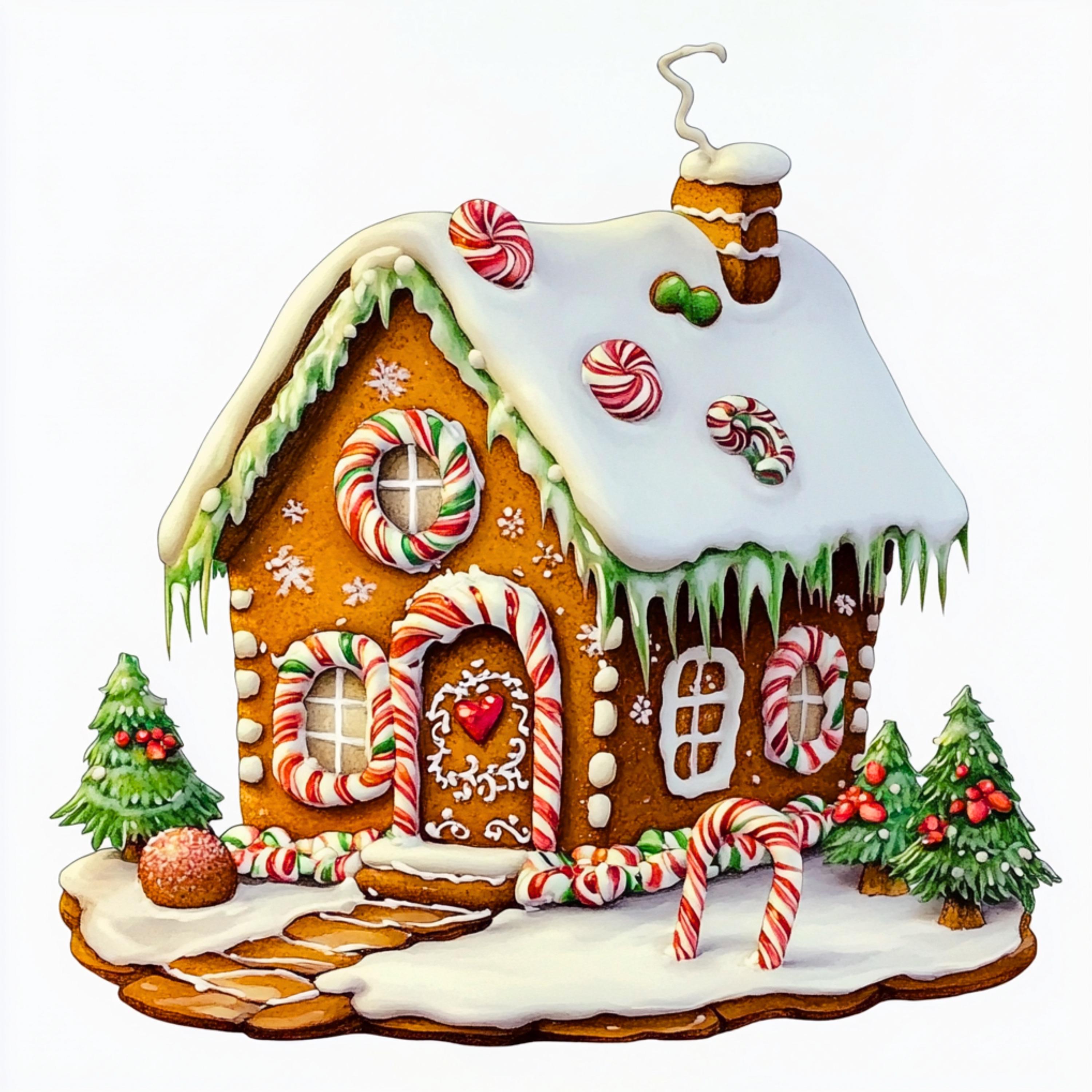 Christmas Gingerbread House Clipart: Festive Holiday Illustration ...