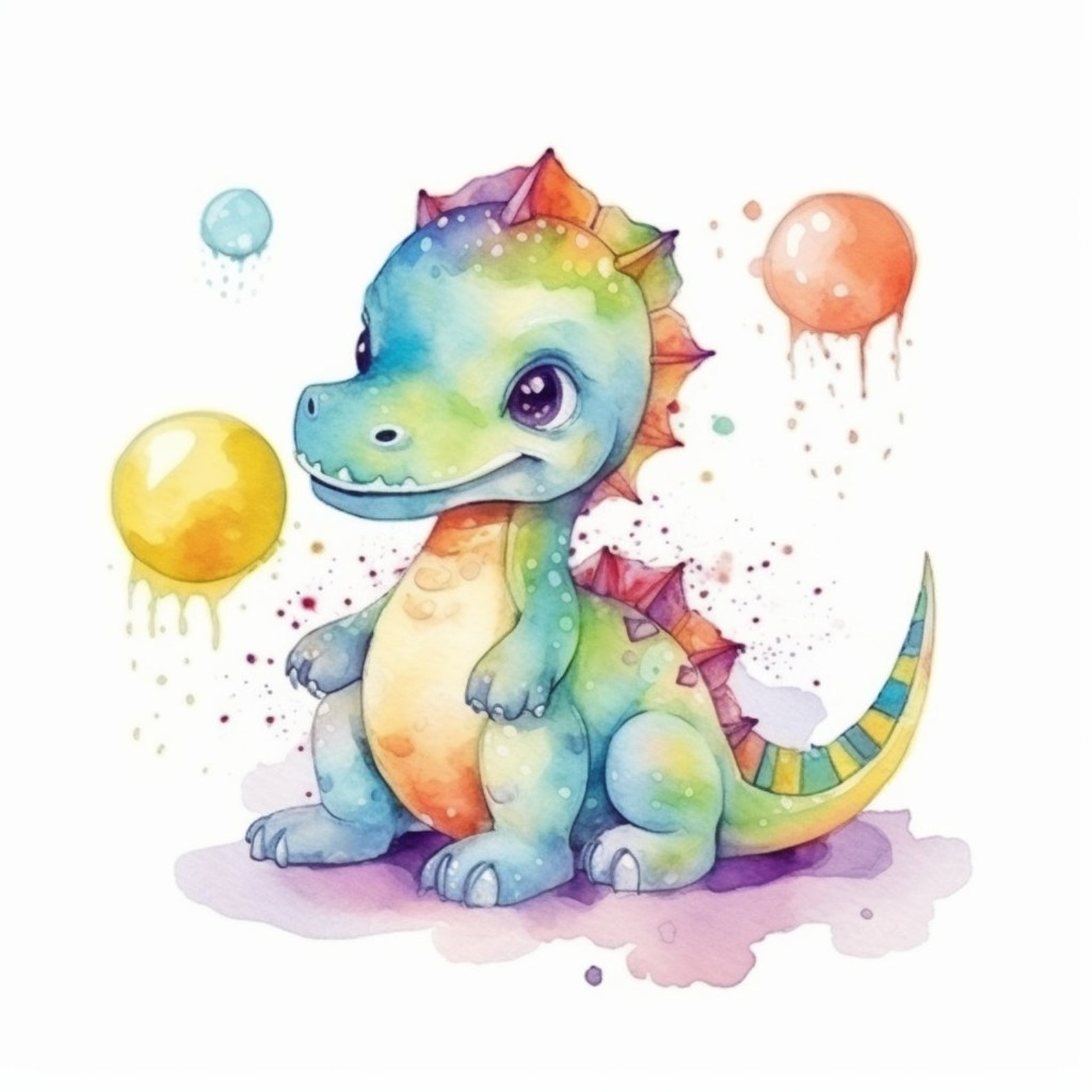 12 Baby Dino, Clipart, Baby Dinosaur, Printable Watercolor Clipart ...