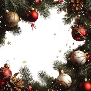 Christmas Balls Frame Art: Festive PNG Clipart (digital Download ...