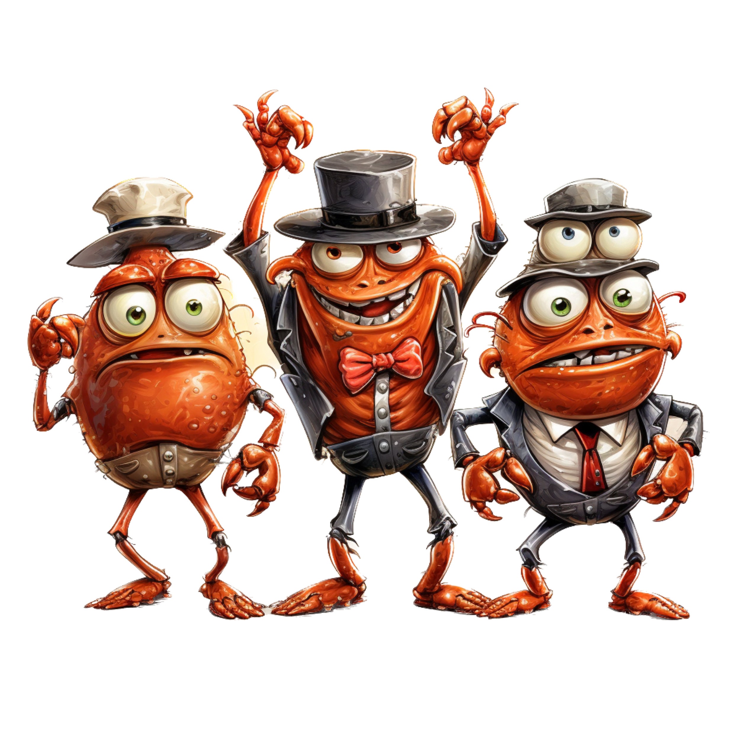 130 Cartoon Crabs Cliparts, 45 PNG Files Cute Crab Wall Art, Crazy ...