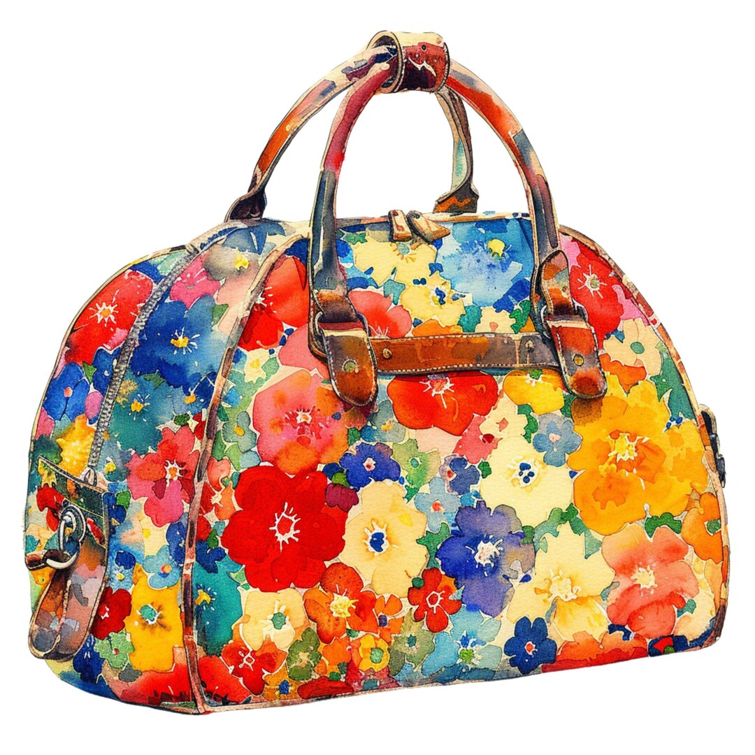 12 CUTE COLORFUL BAGS Cliparts, Png Backpack Clipart, Patchwork Shopper ...