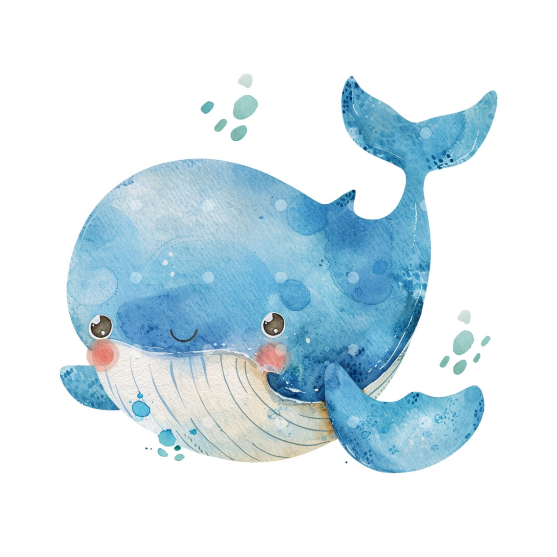 12 PNG Cartoon Cute Whales Clipart, Baby Whale, Printable Watercolor ...