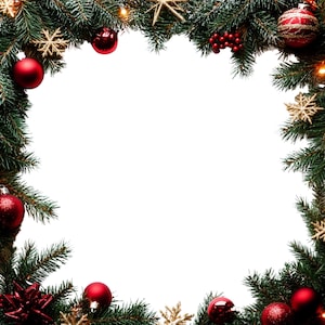 12 PNG Christmas Frames Clip Art, High-quality, Holiday Frame Bundle ...