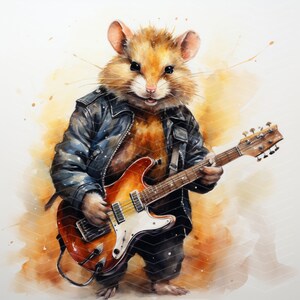 15 Hamster Rockstar Cliparts, Jpg Hamster Image, Hamster Playing Guitar ...