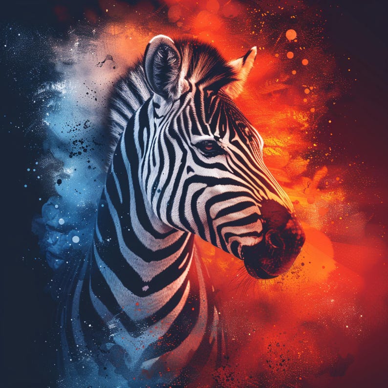 12 Zebra Neon Clipart, Zebra Clip Art Wall Art, Watercolor Zebra Download, Rainbow Zebra, Zebra ...