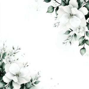 Floral Side Border Clipart: Pastel Watercolor Flowers (digital Download ...