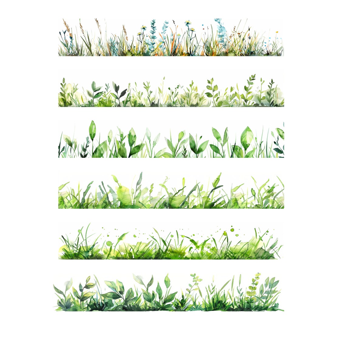 Grass Border Clipart, Grass Lawn Bundle, Grass Clip Art, Grass ...