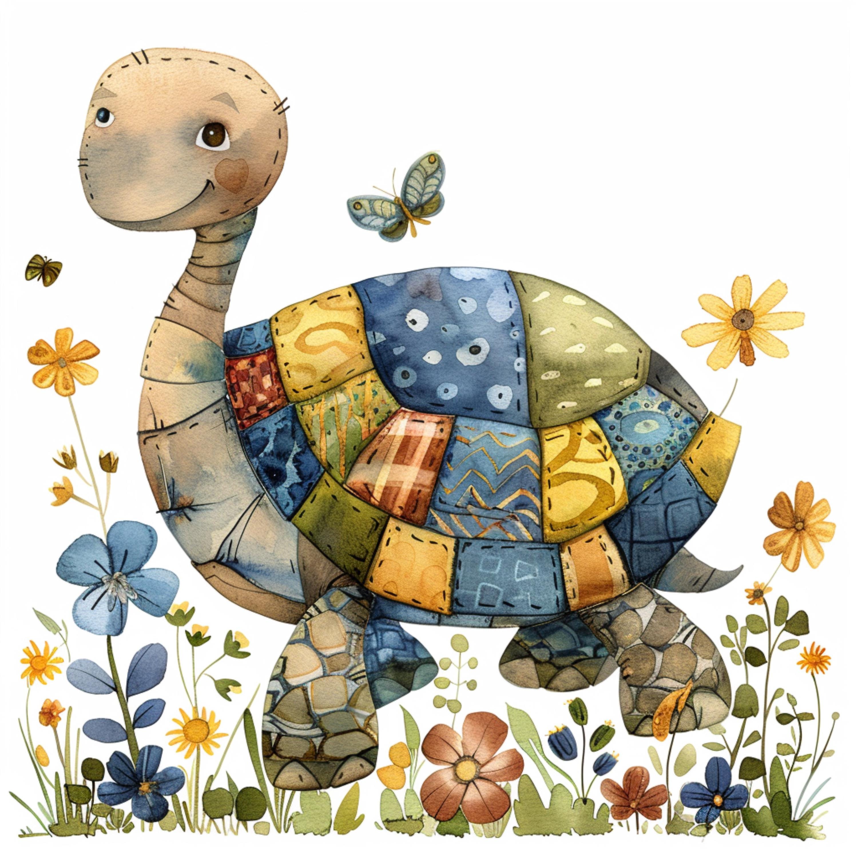 Patchwork Turtle Clipart, Cute Kids Wall Art (digital Download) - Etsy