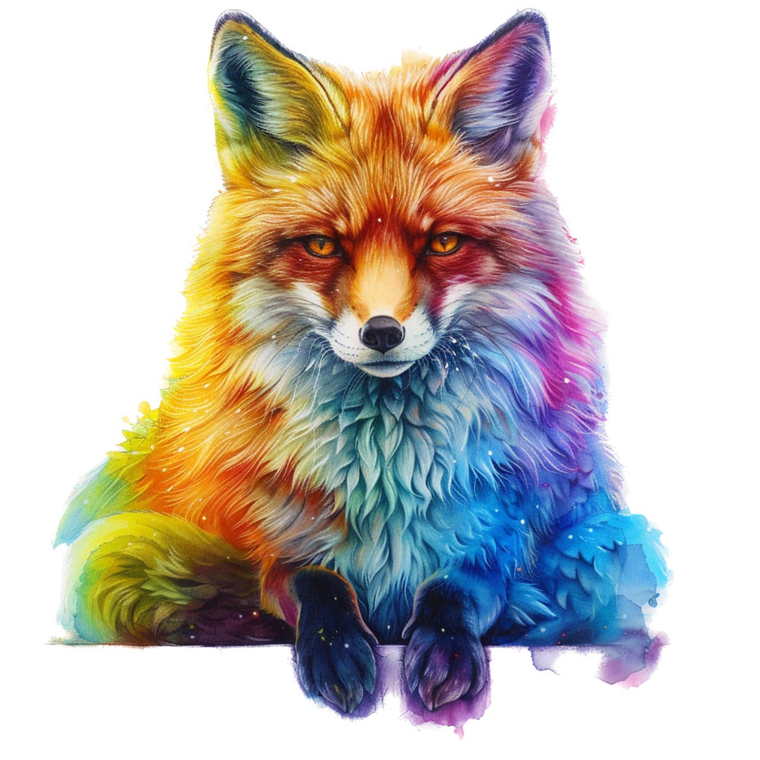 12 PNG Fox Neon Clipart , Fox Clip Art, Baby Fox Wall Art, Watercolor ...