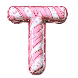 Pink Christmas Candy Alphabet Png: Glittering Candy Cane Font (digital ...